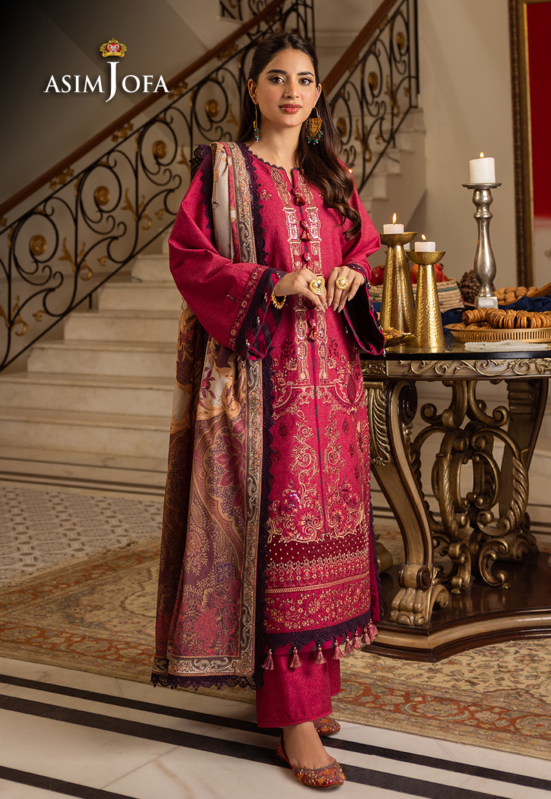 AJIWP-04 EMBROIDERED KARANDI STITCHED 3 PCS – Asim Jofa UK