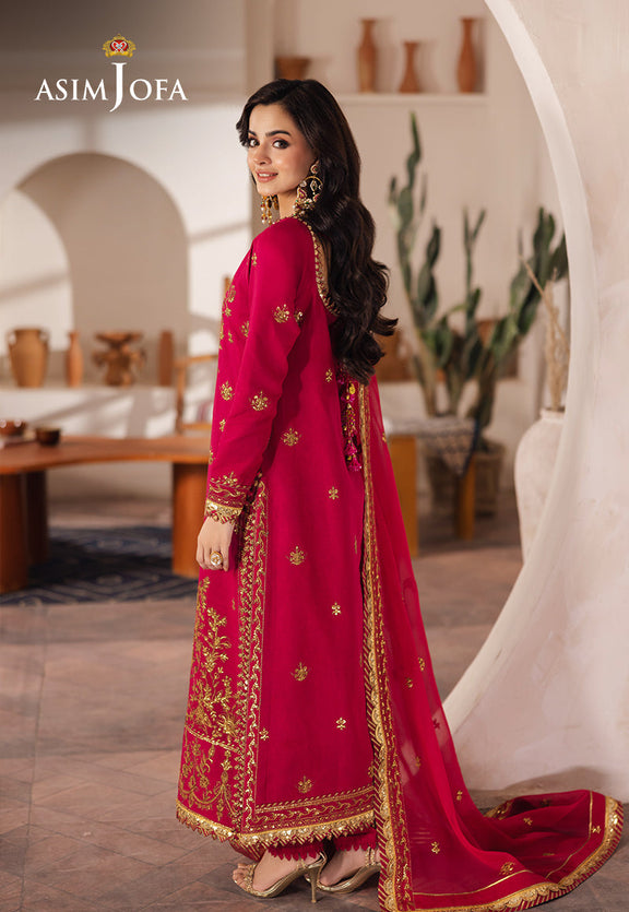 AJHE-08 EMBROIDERED JUMBO SILK 3 PCS – Asim Jofa UK